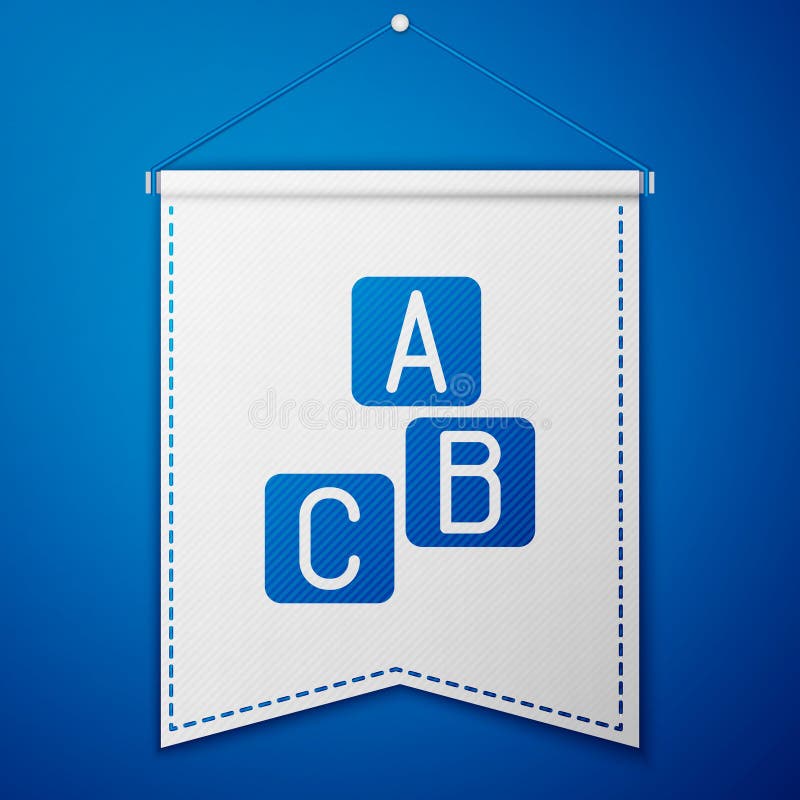 Blue ABC Blocks Icon Isolated Seamless Pattern On White Background ...