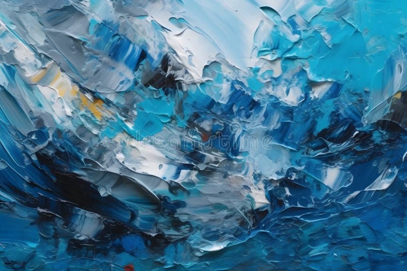 Blue Abstract Painting, Generative AI Stock Illustration - Illustration ...