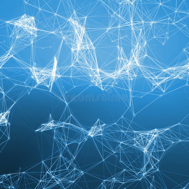 Blue Abstract Background. Connecting Dots Stock Illustration ...