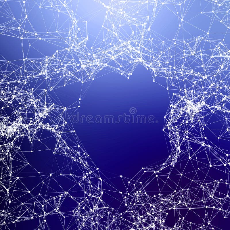 Blue Abstract Background. Connecting Dots Stock Illustration ...