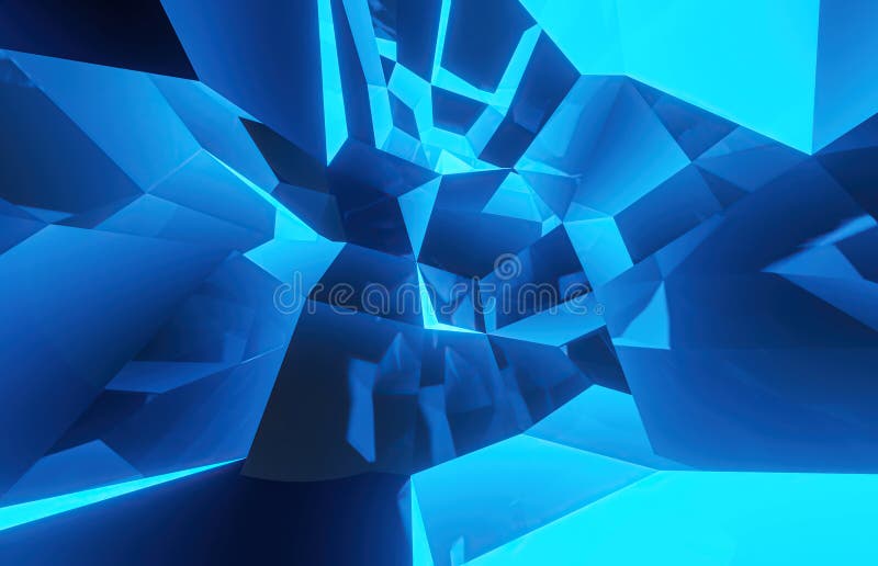 Blue Abstract Background of Cubic Formations Stock Illustration ...