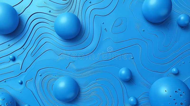 Blue Abstract Background, 3D Render. Topographic Map, Texture with ...