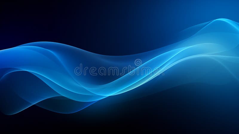 Blue Abstract Background for Design with Smooth Transparent Lines and ...