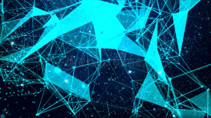 Blue Abstract Background Digital Connection Moving Dots and Lines ...