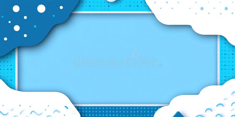 Blue Abstract Background with Frame Clouds Geometric Design Stock Image ...