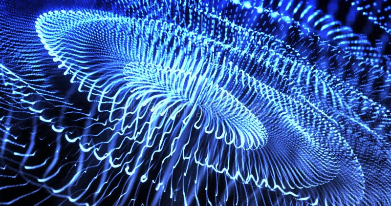 Blue Abstract Background with Motion Plexus of Dots and Circles ...