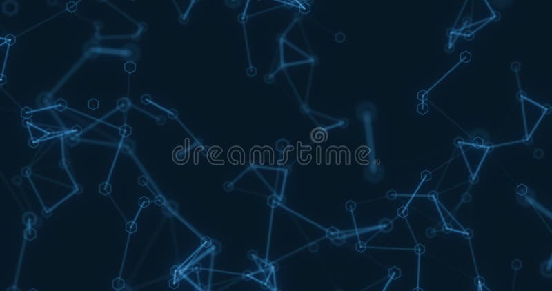 Blue Abstract Background with Motion Plexus of Dots and Lines ...