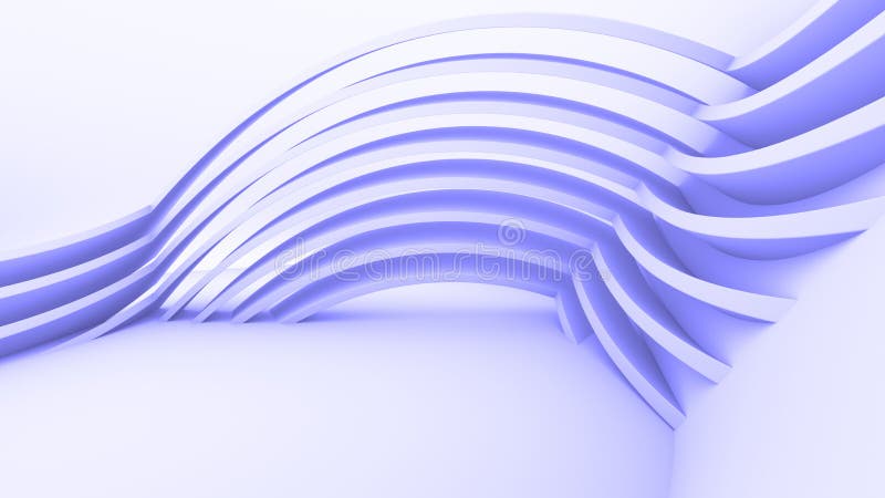 Blue Abstract Background. Smooth Blue Lines with Shadow. 3d Rendering ...