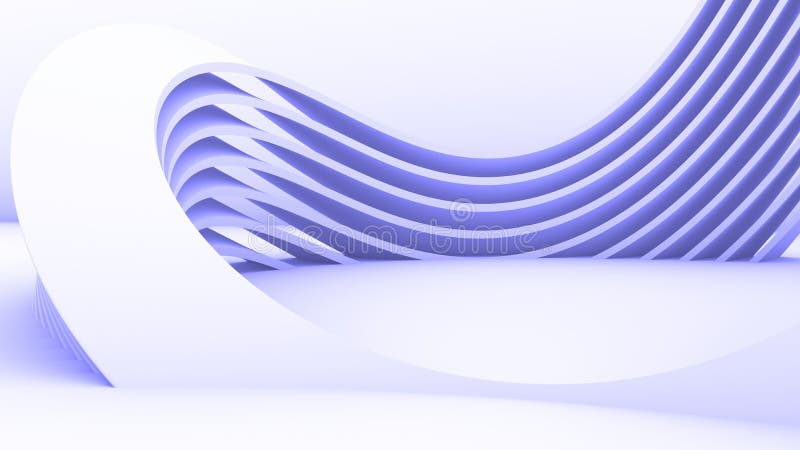 Blue Abstract Background. Smooth Blue Lines with Shadow. 3d Rendering ...