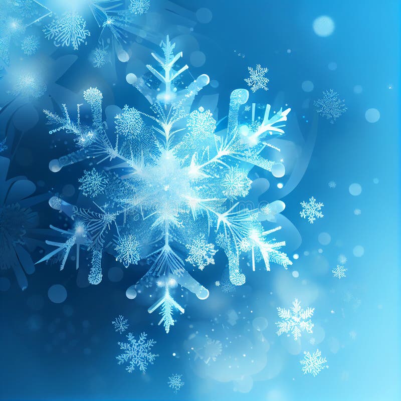 Blue Abstract Background with Snowflake. Generative AI Stock ...