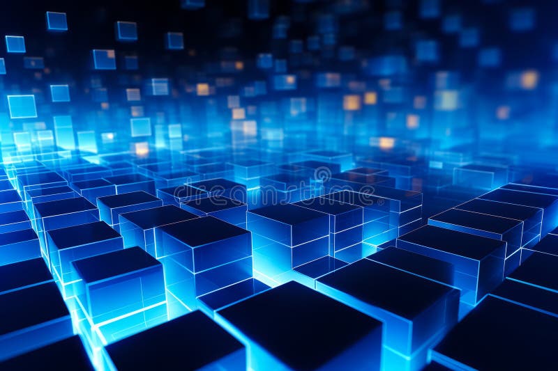 Blue Abstract Background with Squares and Squares in the Middle ...