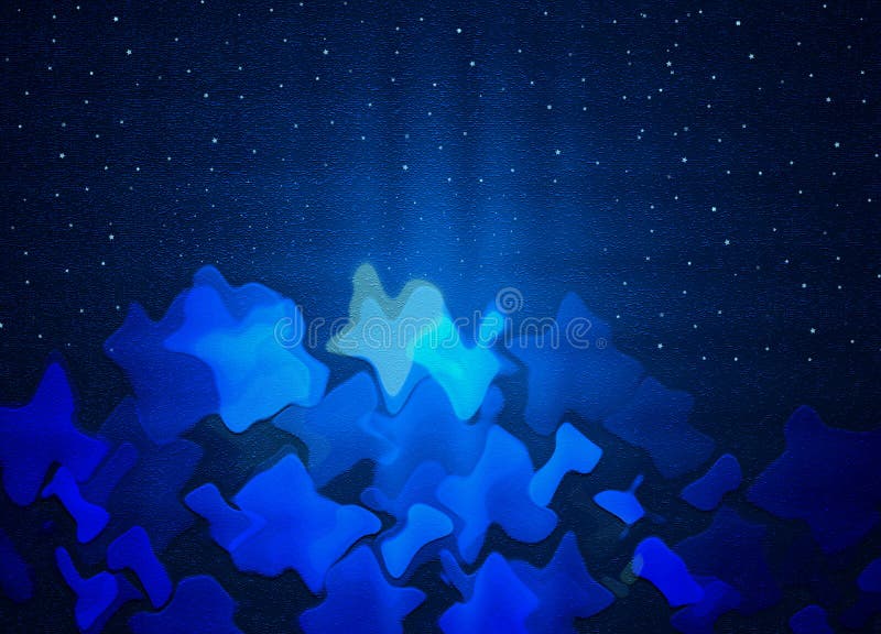 Blue Abstract Background with Stars Image. Stock Vector - Illustration ...