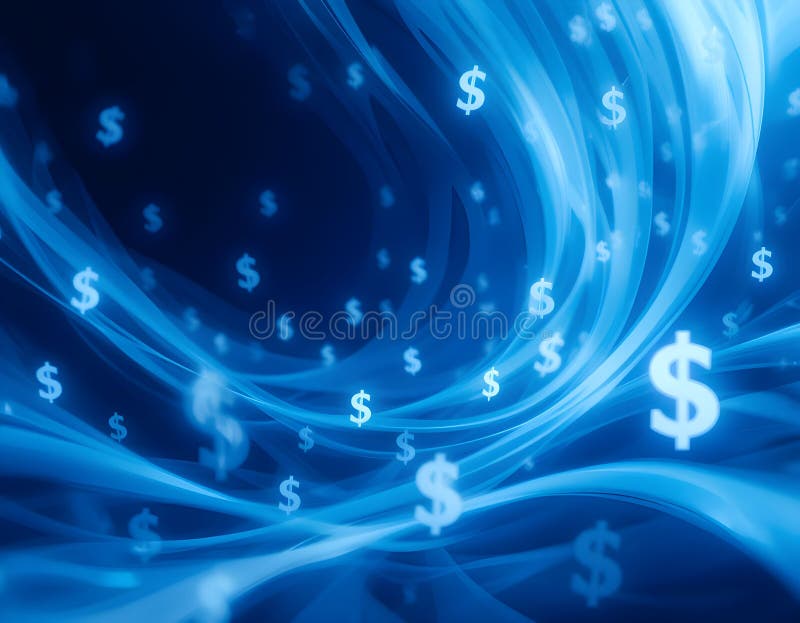 A Blue Abstract Background with Swirling Movement, Featuring Multiple ...