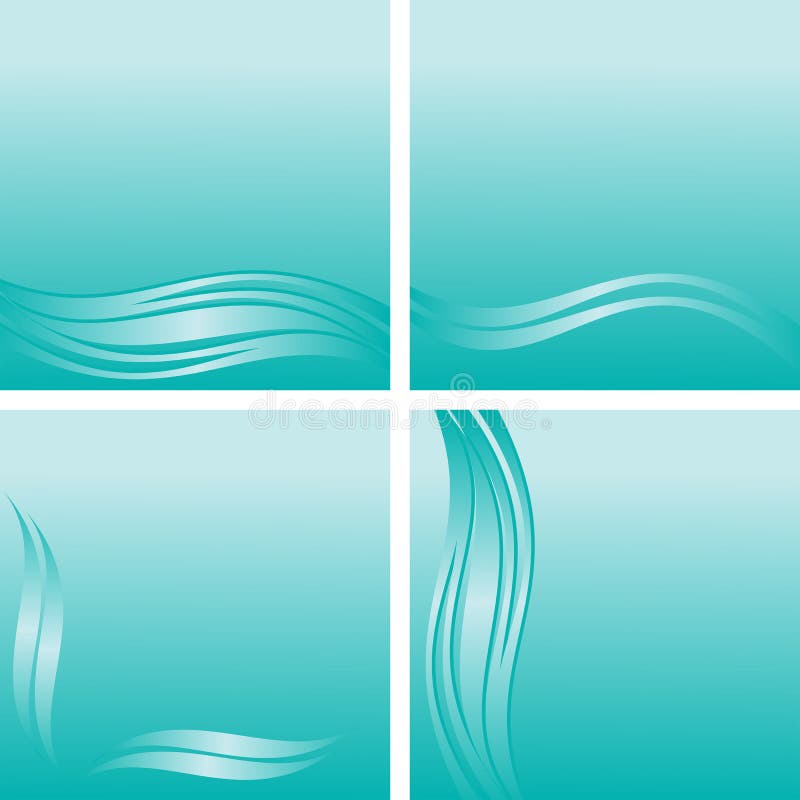 Blue Abstract Background with Waves Borders Stock Vector - Illustration ...