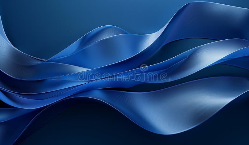 Blue Abstract Background with Waves and Ribbons. Blue Wave, Blue Ribbon ...