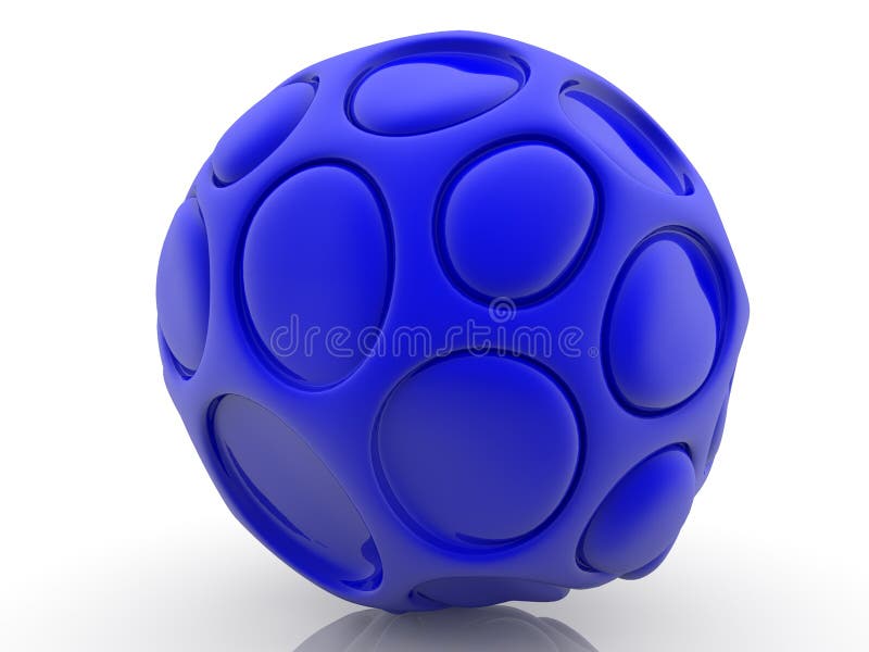 Blue Abstract Ball on White Stock Illustration - Illustration of circle ...