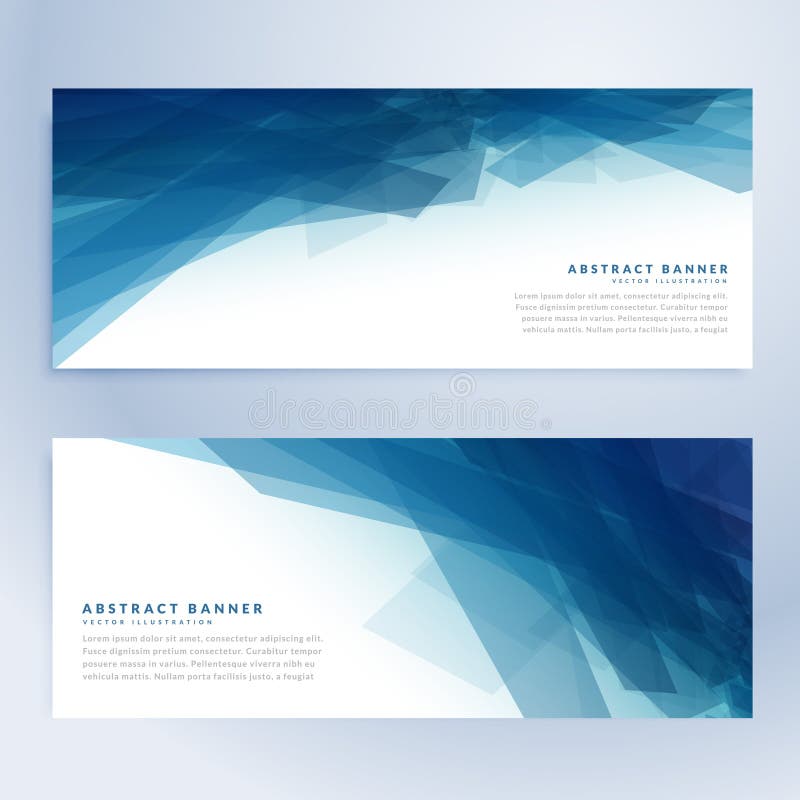 Blue Abstract Banners in Blue Shade Stock Vector - Illustration of ...