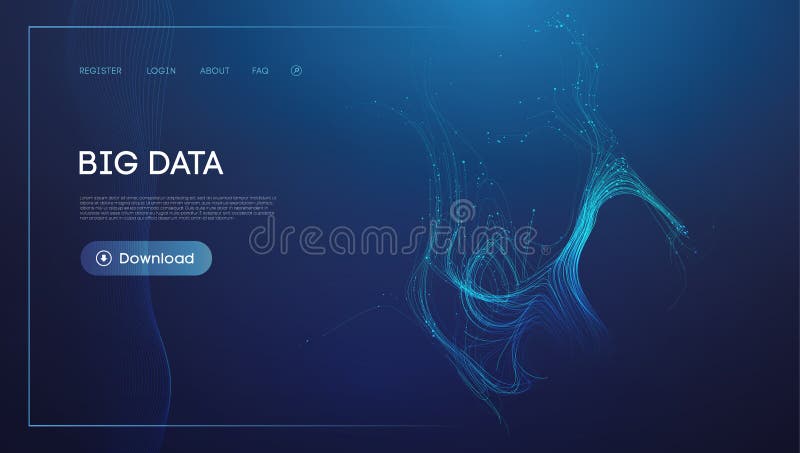 Blue Abstract Big Data Visualization with Light Blue Highlights Stock ...