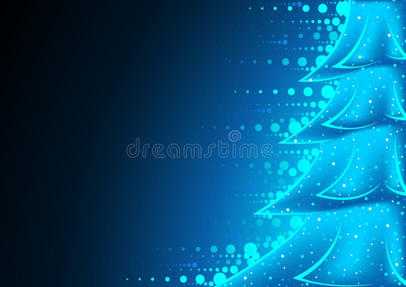 Blue Abstract Christmas Tree Stock Vector - Illustration of glow ...