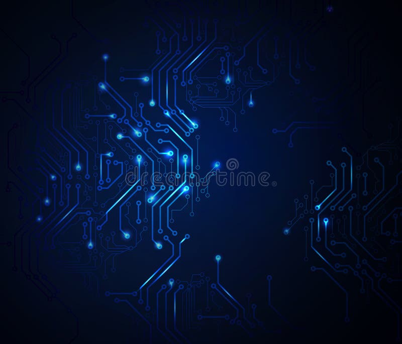 Blue Abstract Technology Circuit Background Stock Vector - Illustration ...