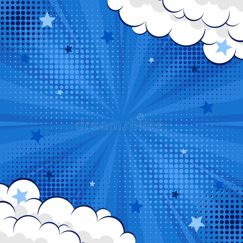 Retro Comic Rays Blue Dots Background Stock Illustrations – 316 Retro ...