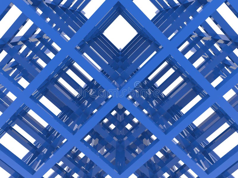 Blue Abstract Construction on a White Stock Illustration - Illustration ...