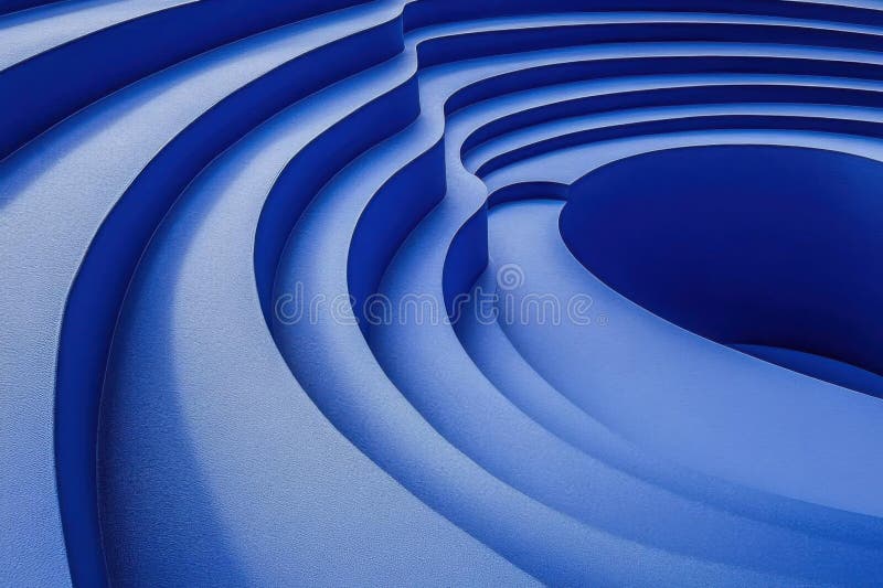 Blue Abstract Curves Design Creates Modern Ripple Effect and Soft Light ...