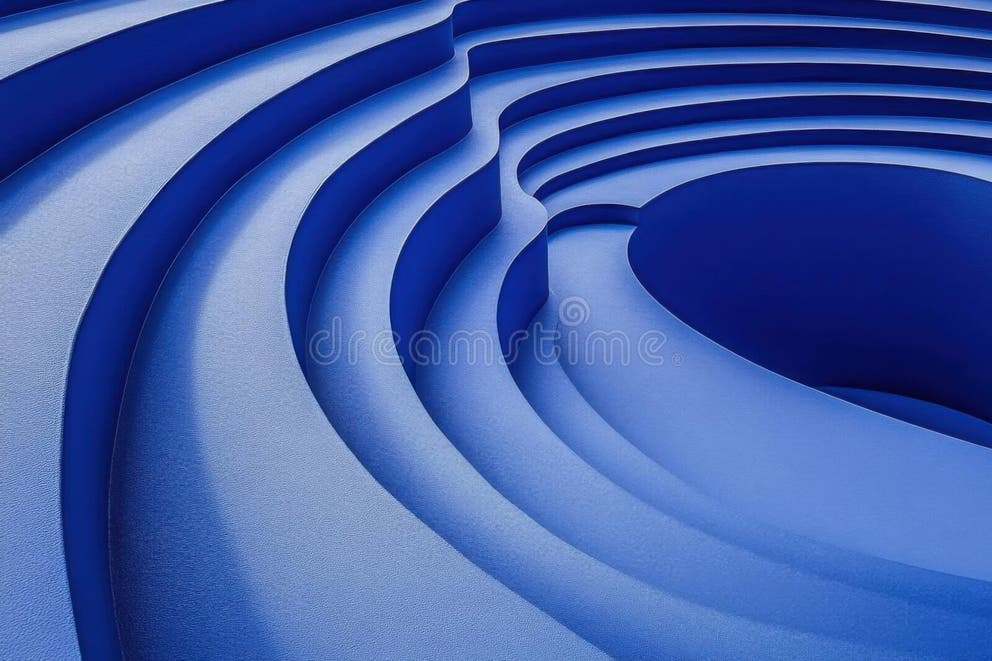 Blue Abstract Curves Design Creates Modern Ripple Effect and Soft Light ...