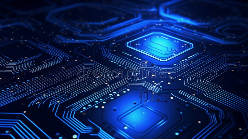 Blue Abstract Cyber Future Technology Concept Background, Illustration ...