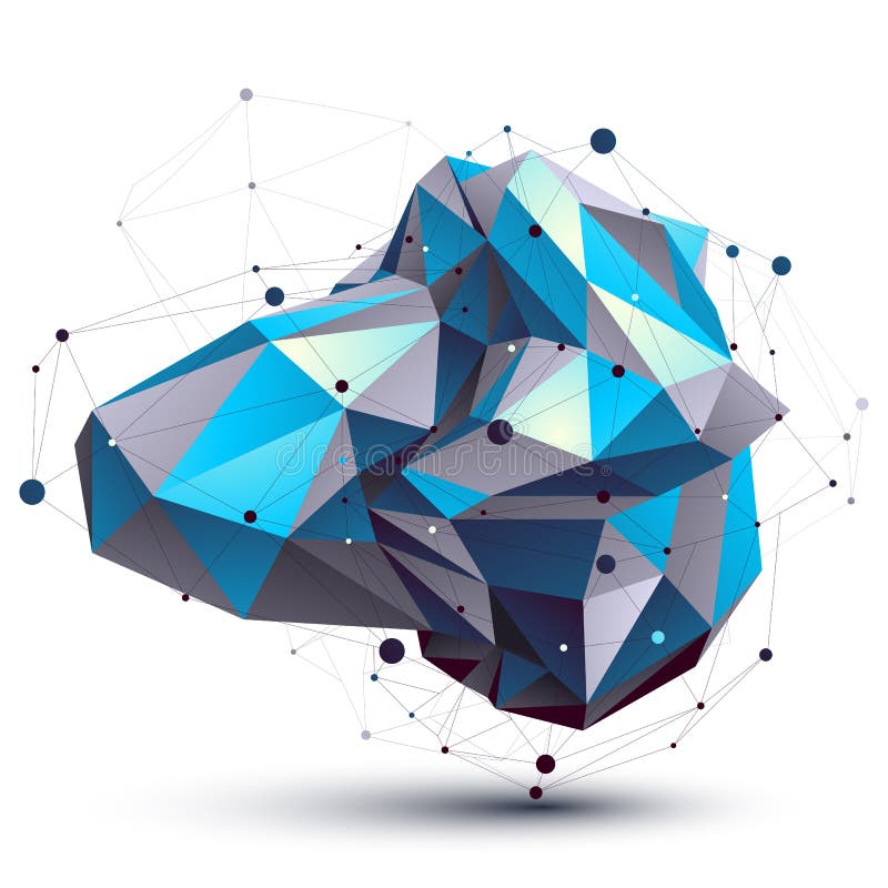 Abstract 3D Structure Polygonal Vector Network Object, Grayscale Art ... Abstract 3D Structure Polygonal Vector Network Object, Grayscale Art ...