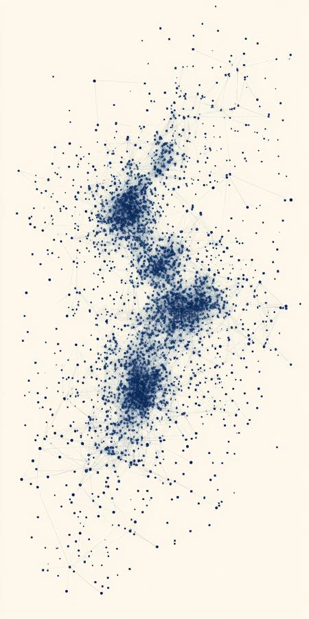 Blue Abstract Data Visualization with Dots and Connections on a Light ...