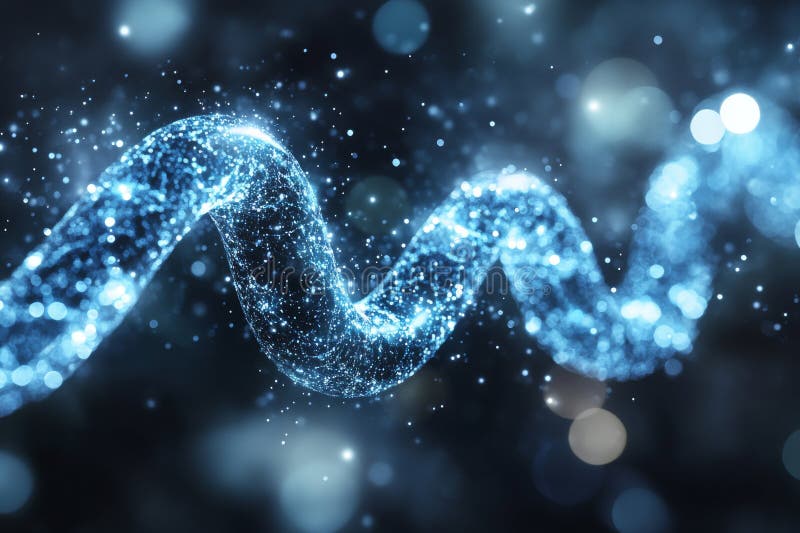 Blue Abstract Data Wave Symbolizing Secure Data Flow Fast Transmission And Advanced Digital