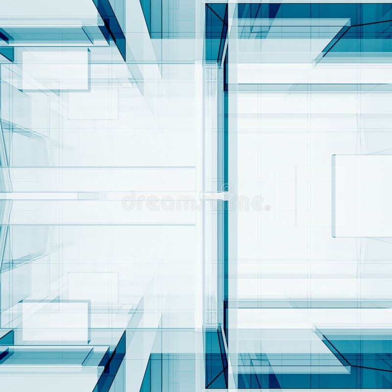 Blue Abstract Design 3D Rendering Stock Illustration - Illustration of ...