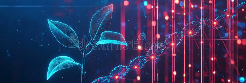 A Blue Abstract Design, a Digital Science Network, and Futuristic ...