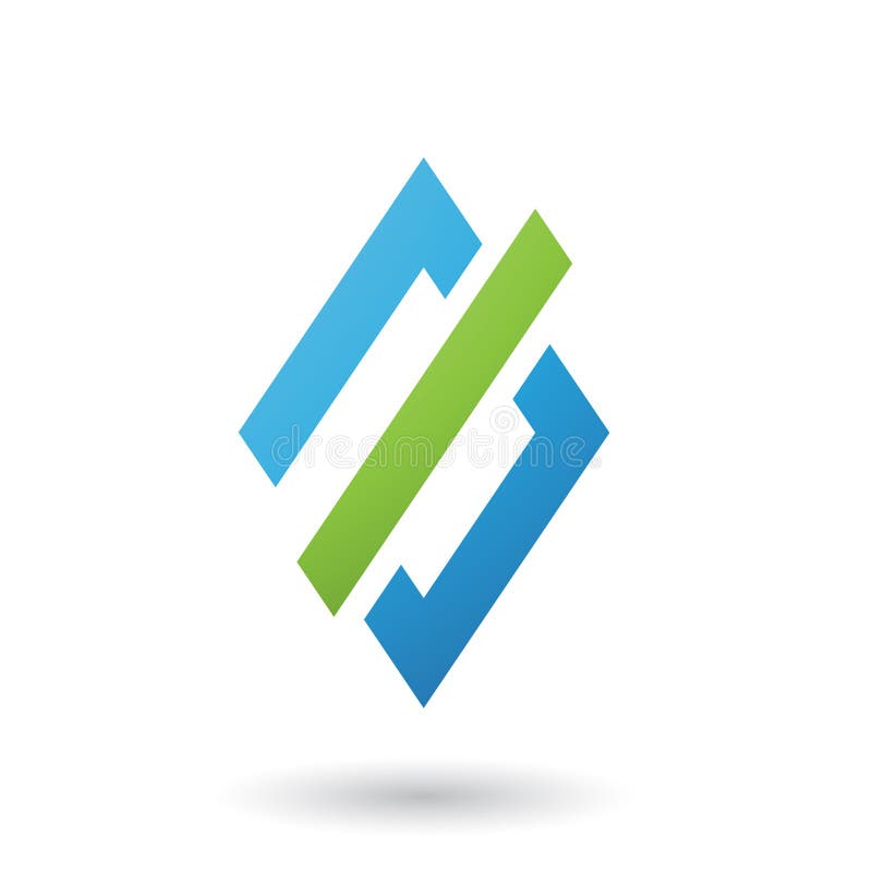 Red and Blue Abstract Key-like Symbol Isolated on a White Background ...