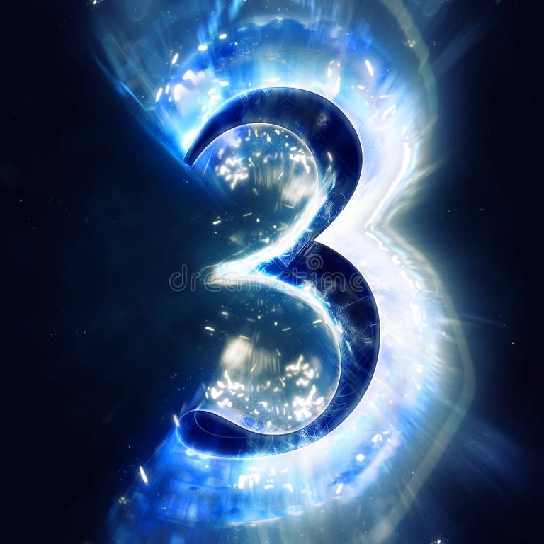 Blue Abstract Digit 3 stock illustration. Illustration of typeset ...