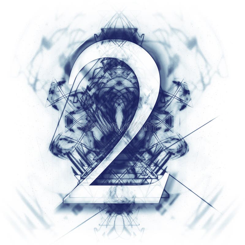 Blue Abstract Digit 2 stock illustration. Illustration of write - 193479257