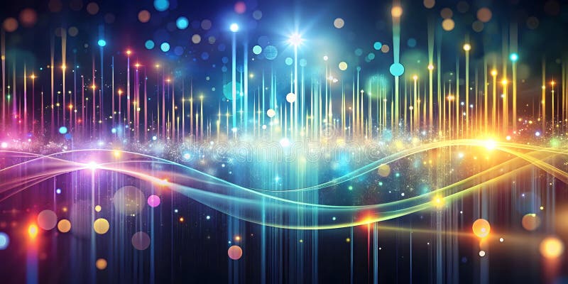 Blue Abstract Digital Design with Lines and Dots for Desktop Stock ...