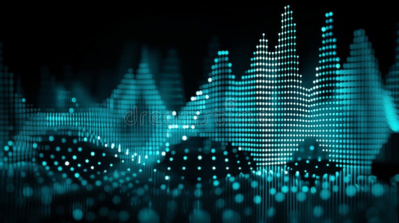Blue Abstract Digital Dot Sound Wave Background Stock Illustration ...