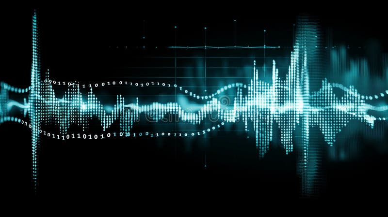 Blue Abstract Digital Dot Sound Wave Background Stock Illustration ...