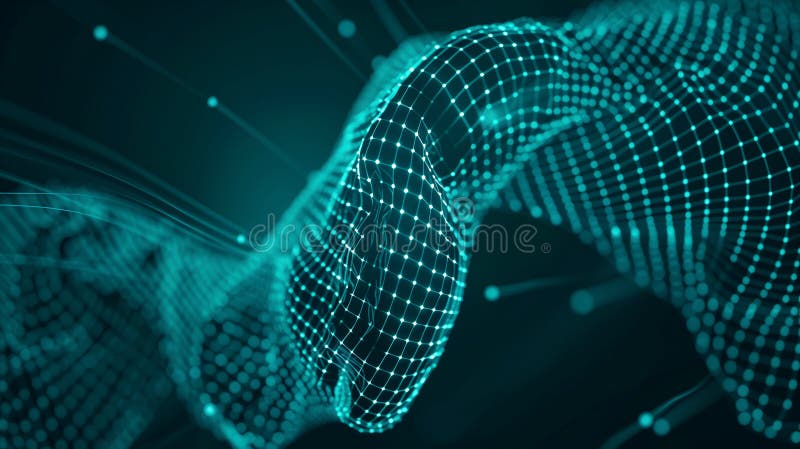 Blue Abstract Digital Dot Technology Background Stock Illustration ...