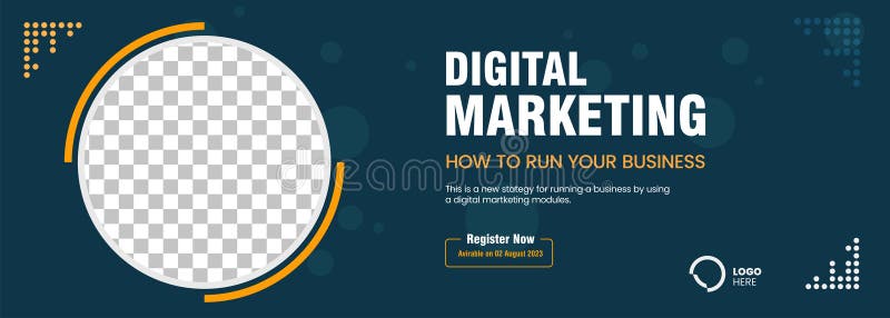 An Abstract Digital Marketing Banner for Presentation Template Design ...