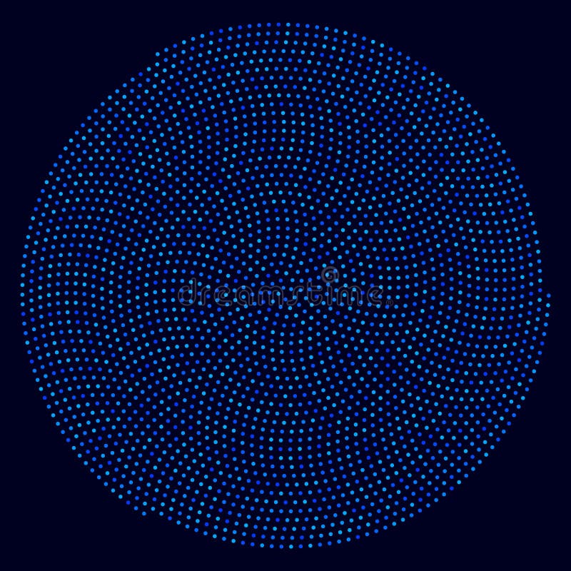 Blue Abstract Dots Background. Dotted Spiral Sea Design Stock Vector ...
