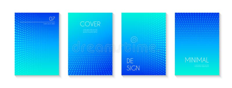 Blue Abstract Dotted Vector Cover Templates. Minimalistic Creative ...