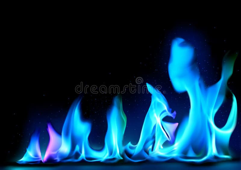 Blue Abstract Flames with Sparks Stock Vector - Illustration of energy ...