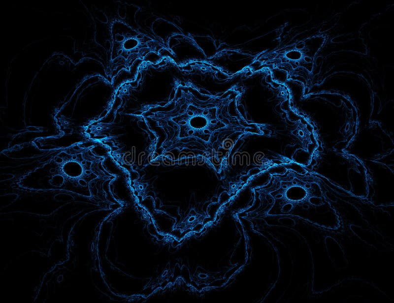 Blue Abstract Flower Design Stock Illustration - Illustration of ...