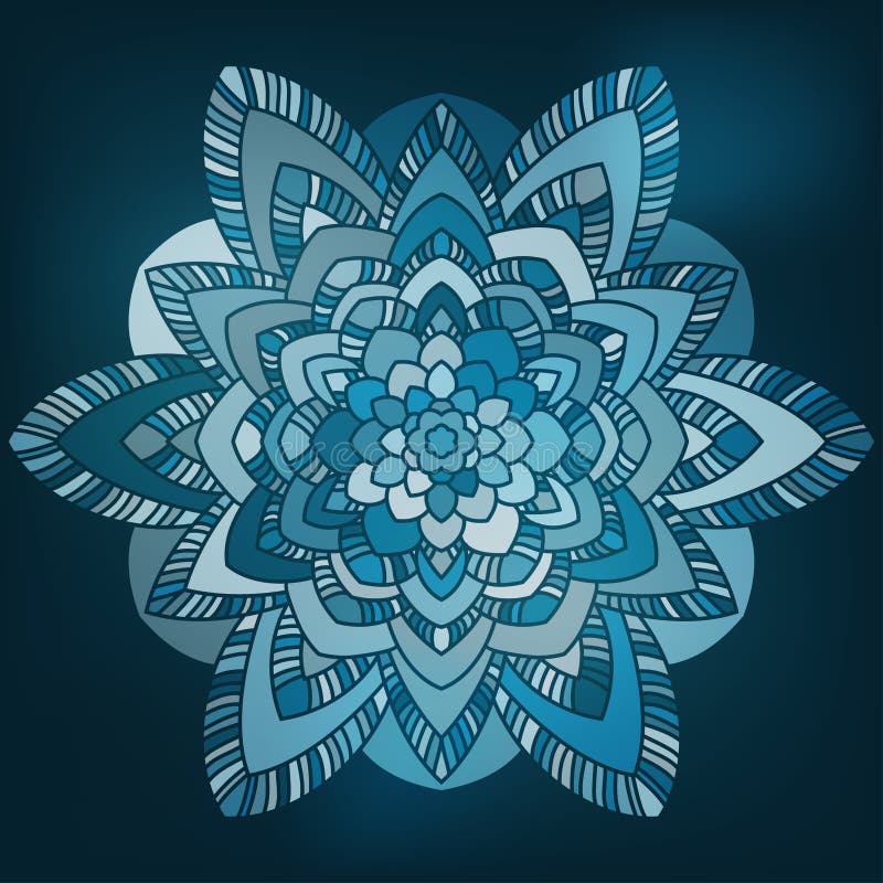 Blue abstract flower stock vector. Illustration of simple - 41538387