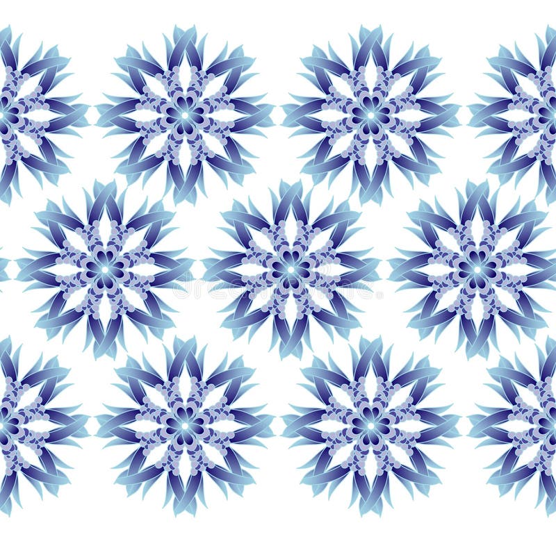 Blue abstract flowers stock vector. Illustration of seamless - 46249583