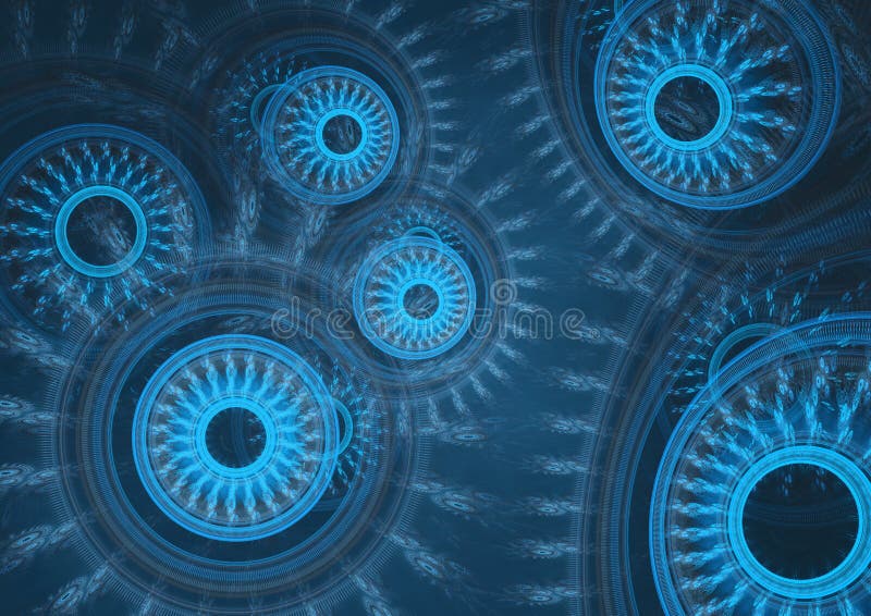 Blue abstract fractal stock illustration. Illustration of hitech - 90358968