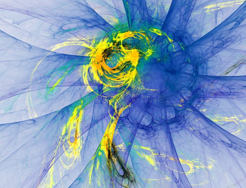 Blue Abstract Fractal Background 3d Rendering Stock Illustration ...